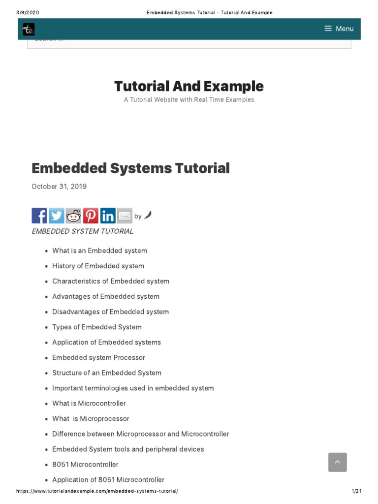 1 Embedded Systems Intro | PDF | Embedded System | Microcontroller