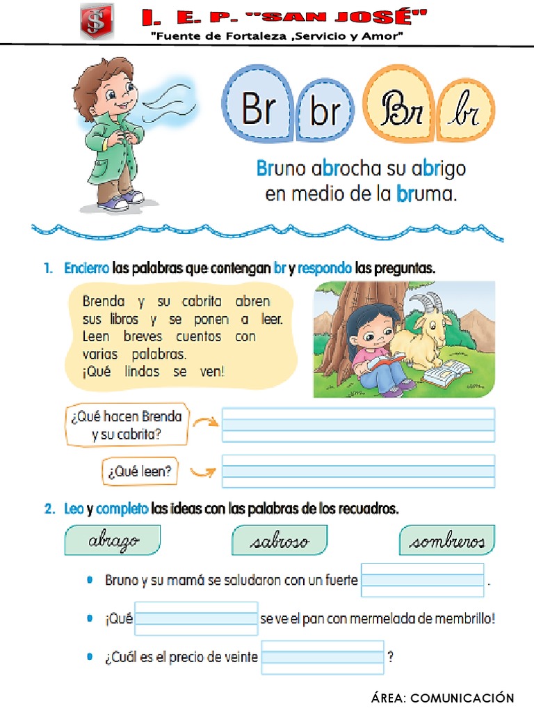 COMU Corregido Silabas Trabadas BR - BR y BL-BL - Dic 02 y 03. | PDF ...