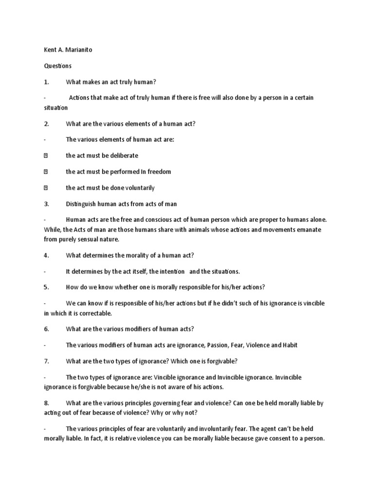 Module 2 Answers Pdf Free Will Morality