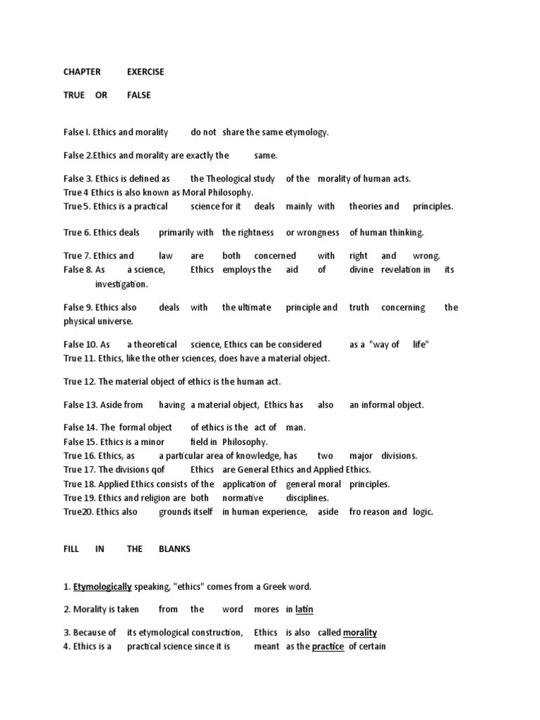 Ethics Activity 1 | PDF | Morality | Theory