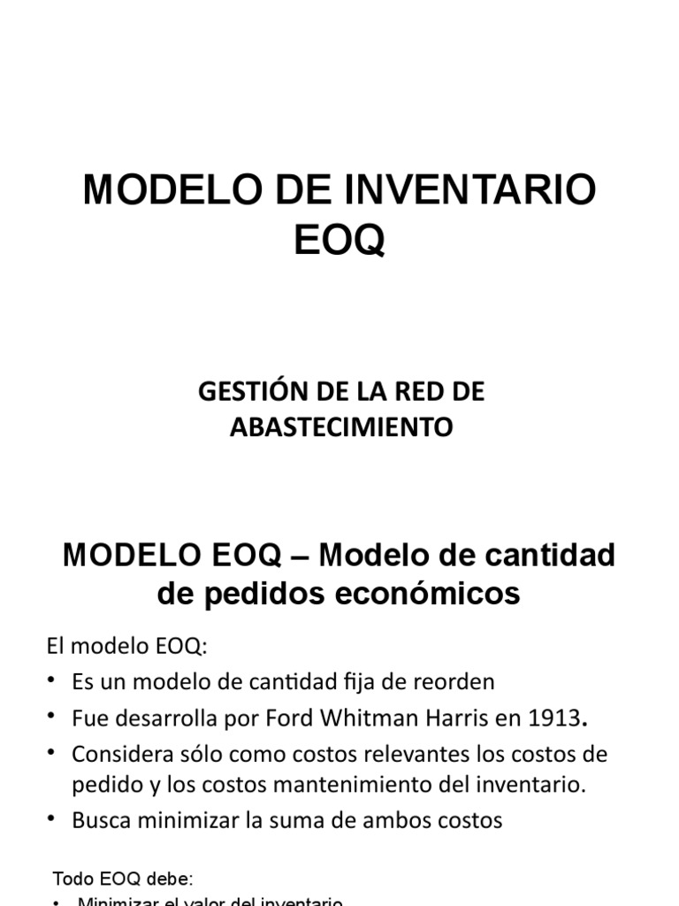 Modelo de Inventario Eoq - Sistema Abc | PDF | Inventario | Gestión de la cadena de suministro