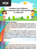 ECCD Checklist KINDERGARTEN | PDF