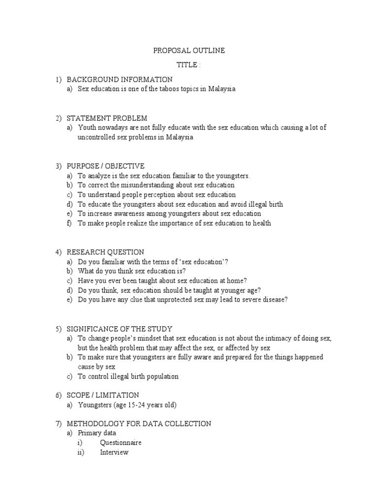 Outline Sex Education Pdf