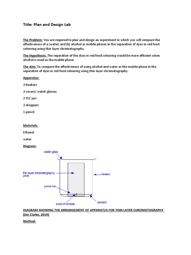 Plan and Design Lab 1 (Chem) | PDF