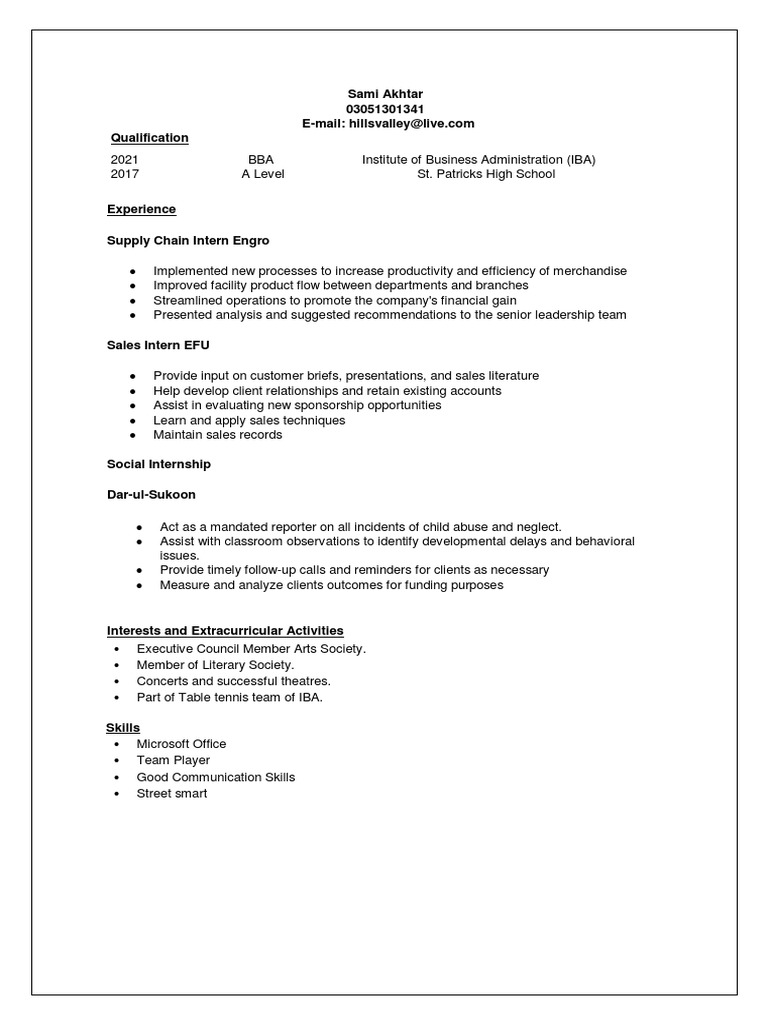 Sami Akhtar Resume PDF | PDF
