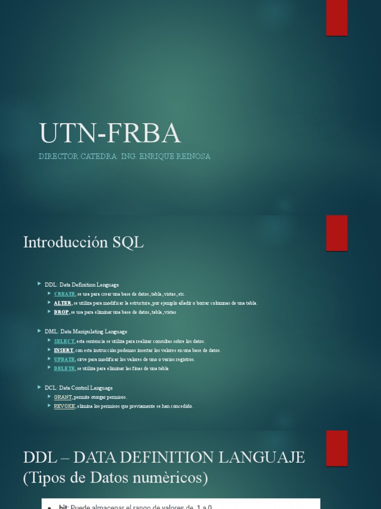 Utn-Frba: Director Catedra: Ing. Enrique Reinosa | PDF | Herramientas ...