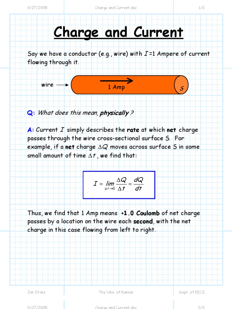 Charge and Current Explained | PDF | Electric Charge | Electric Current