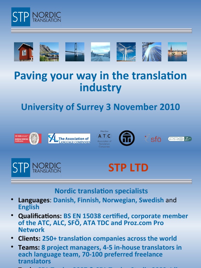 Paving Your Way in The Translation Industry: University of Surrey 3 ...