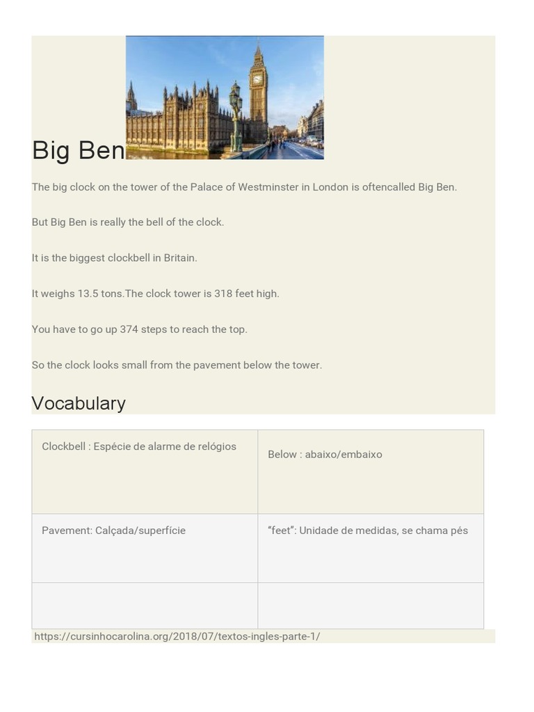 Big Ben: The Iconic Clock Tower | PDF