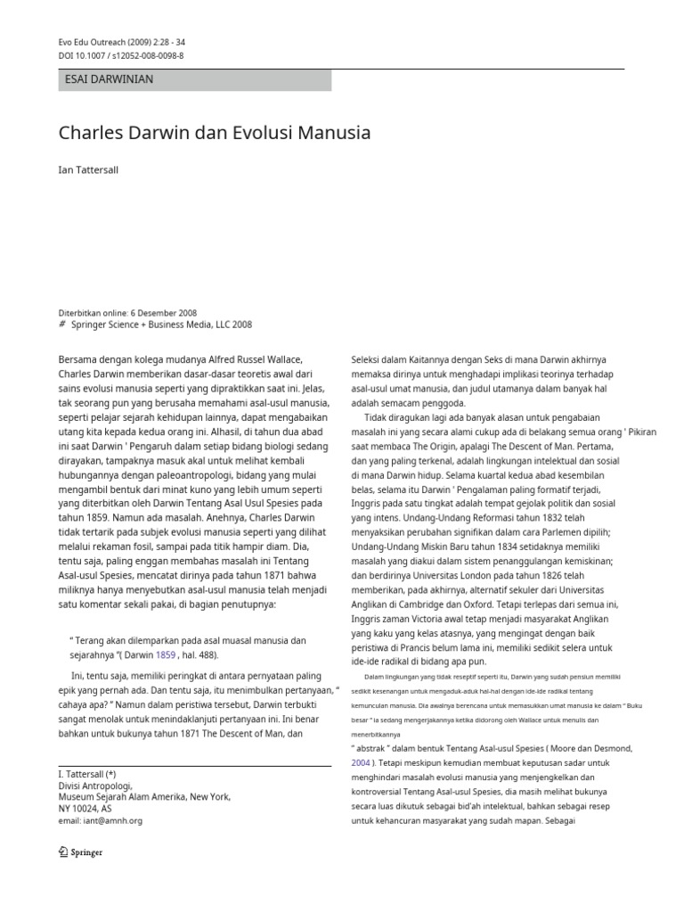 Evolusi Manusia dan Darwin | PDF