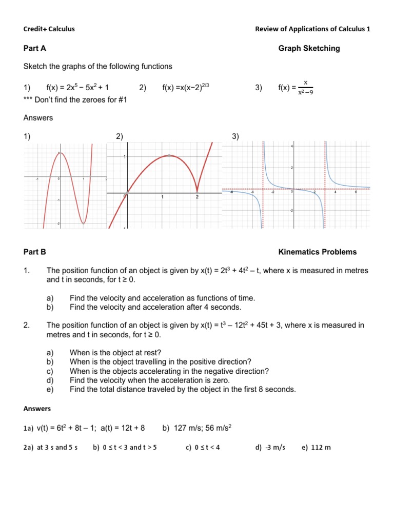 Calculus - Basic Applications | PDF | Acceleration | Velocity