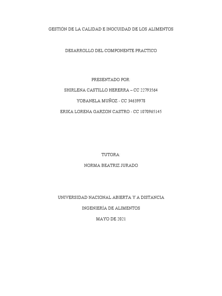 Mejora de Calidad en Producción de Pulpas | PDF | Análisis de Riesgo y Puntos Críticos de ...