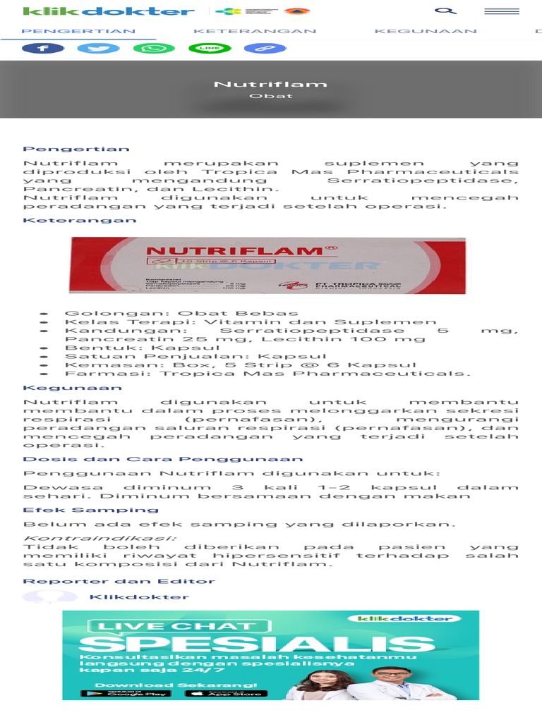 Obat Nutriflam - Dosis, Pemakaian, Efek Samping | PDF