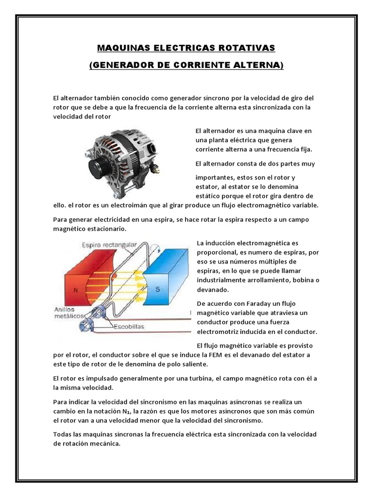 Maquinas Electricas Rotativas | PDF | Generador eléctrico | Inductor