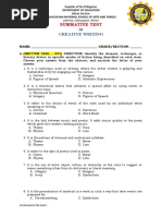 Creative Writing Exam With Answer Key | PDF | Poetry