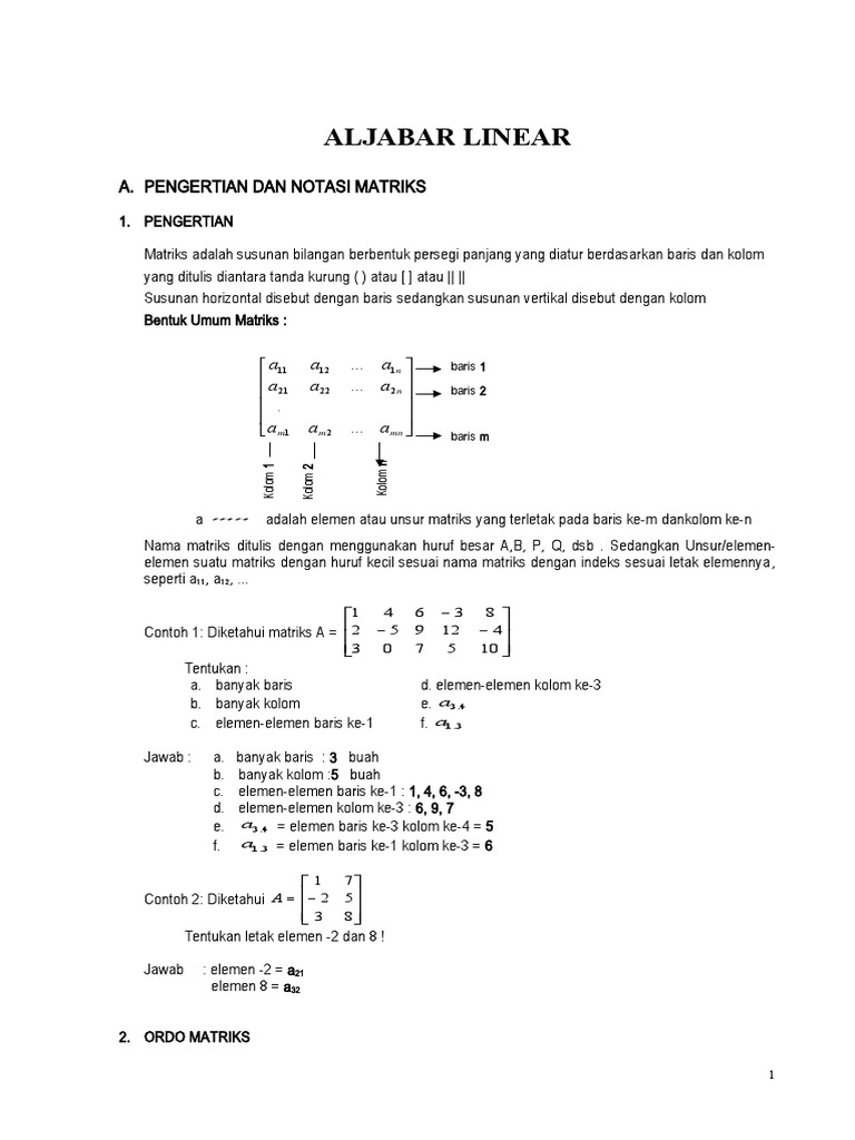 Pengantar Matriks dalam Aljabar Linear | PDF | Metode & Bahan Ajar