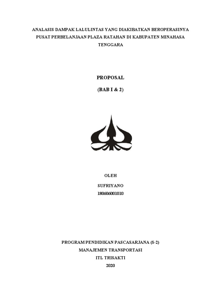 Proposal Bab 1 & 2 Andalalin Plaza Ratahan | PDF | Sains & Matematika