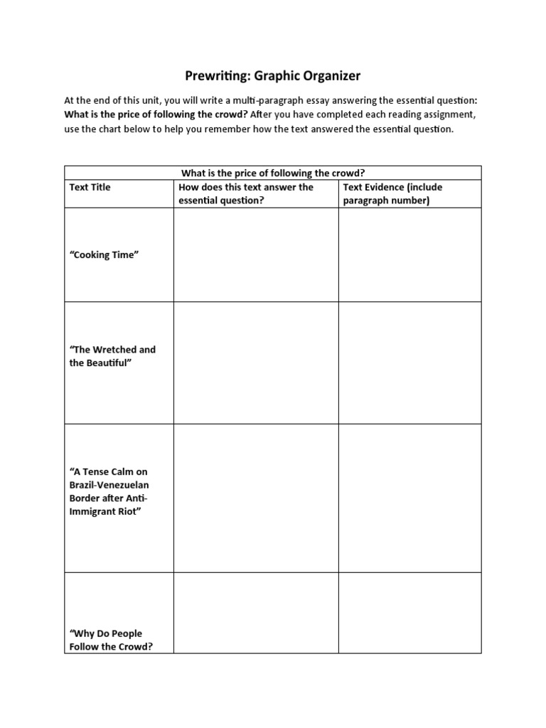 Prewriting | PDF