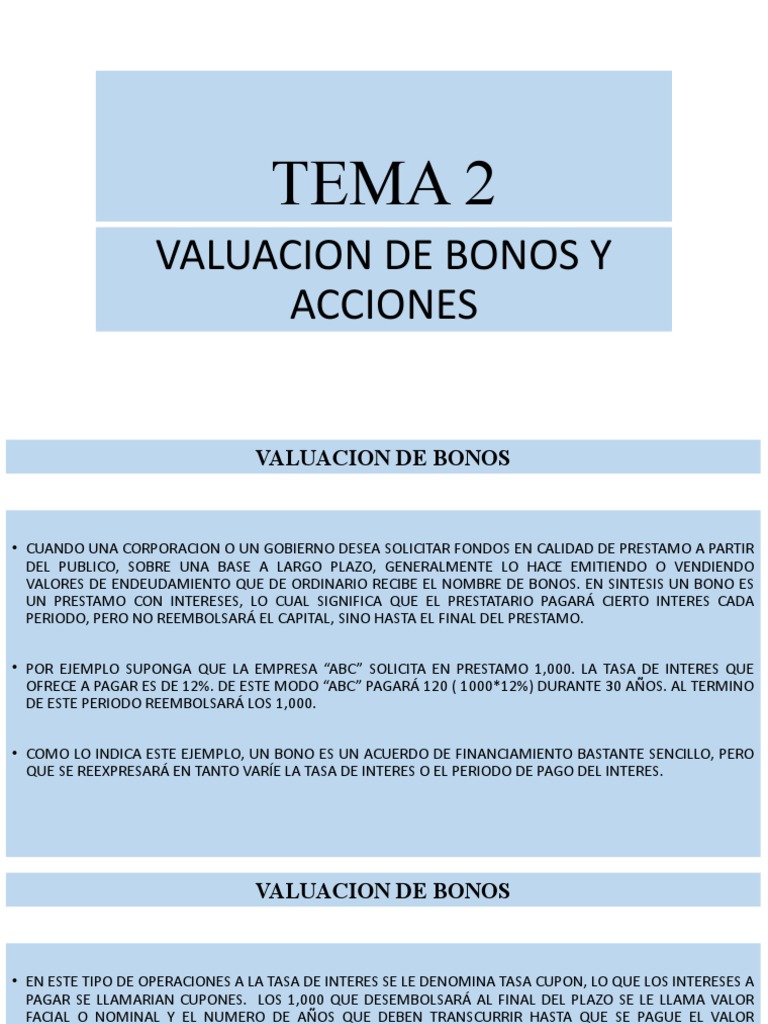Valuación de Bonos y Acciones | PDF | Interés | Compartir (Finanzas)