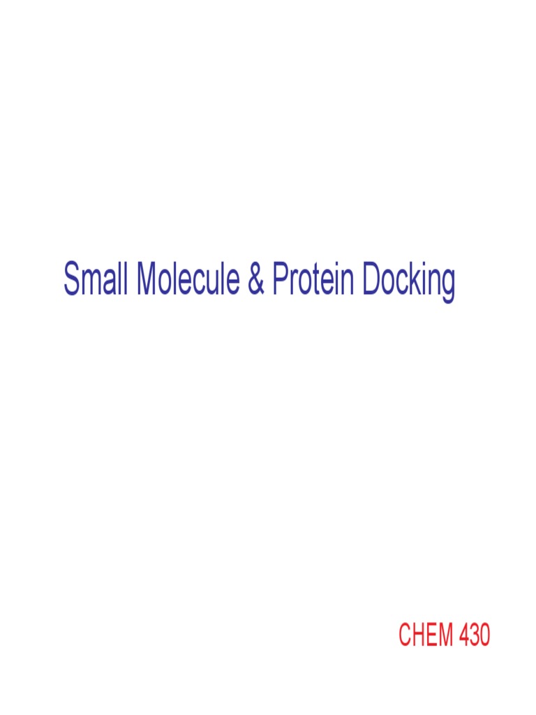 Lecture On Molecular Docking | PDF | Docking (Molecular) | Physical ...