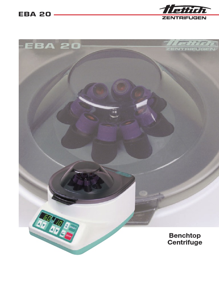 Hettich EBA - 20 - Engl | PDF | Centrifuge | Electrical Engineering