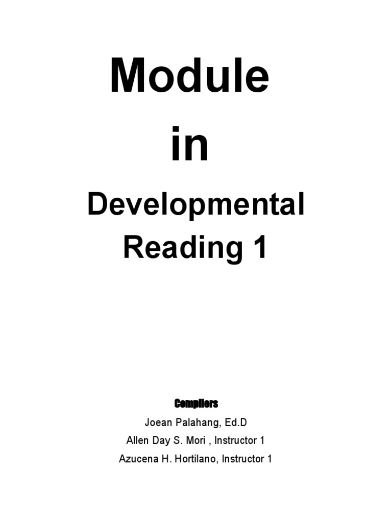Developmental Reading 1 | PDF | Reading Comprehension | Perception