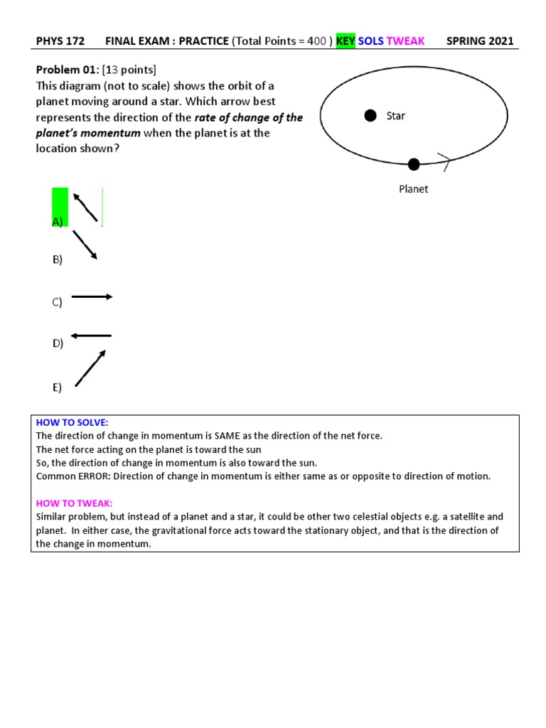 Physics Practice Final With Solution | Download Free PDF | Rotation ...