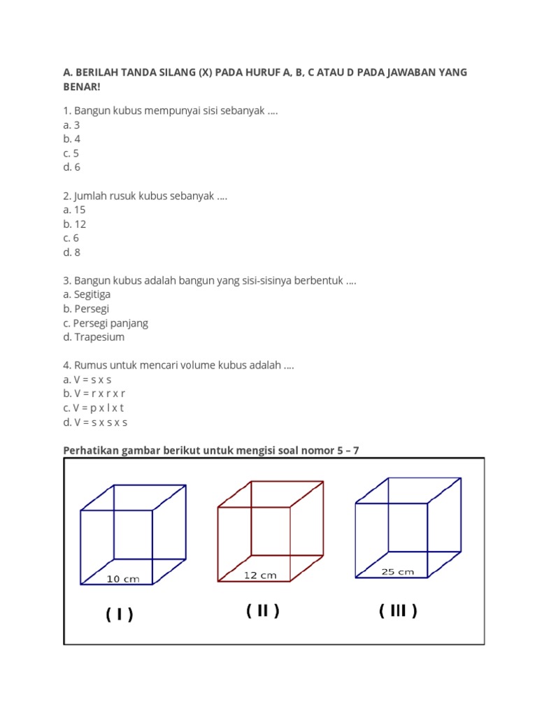 Selisih Volume Kotak Pensil Kubus | PDF | Metode & Bahan Ajar | Griya ...