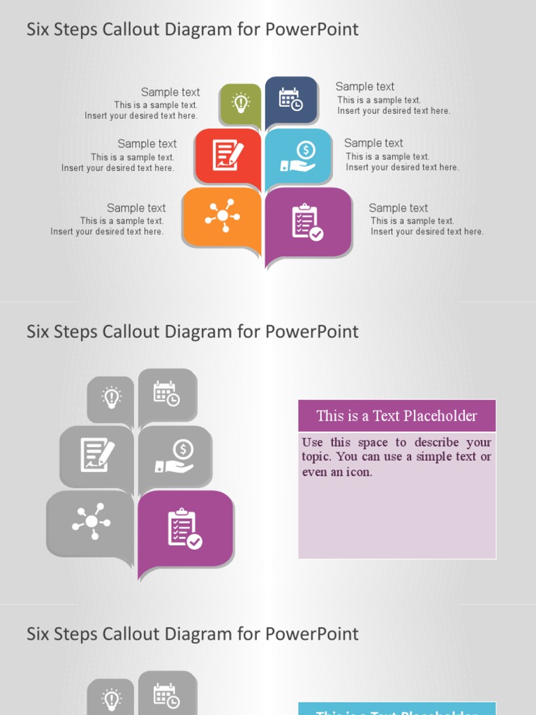 Six Steps Callout Diagram Template | PDF | Computing | Business