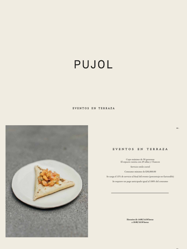 Menú de Restaurante Pujol | PDF