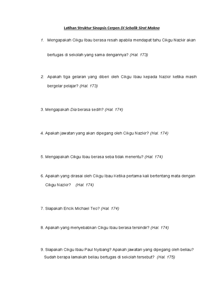 Niat dan Konflik Cikgu Ibau dan Nazkir | PDF