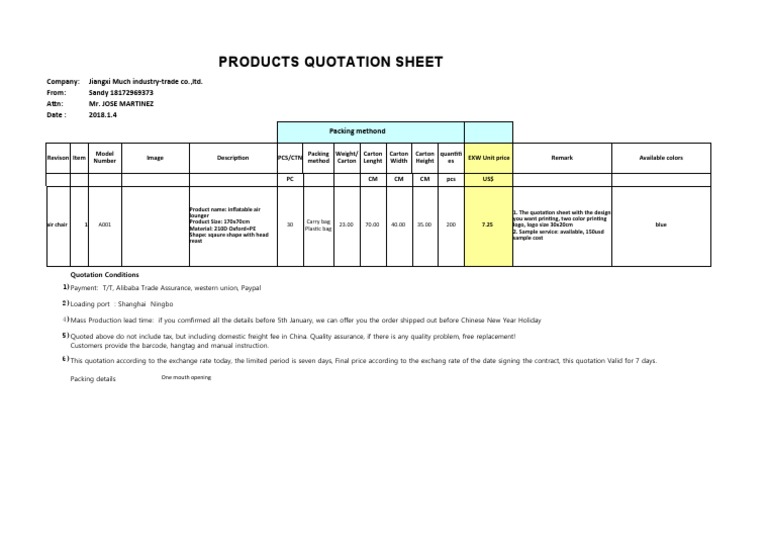 Quotation Sheet | PDF | Trade | Economies