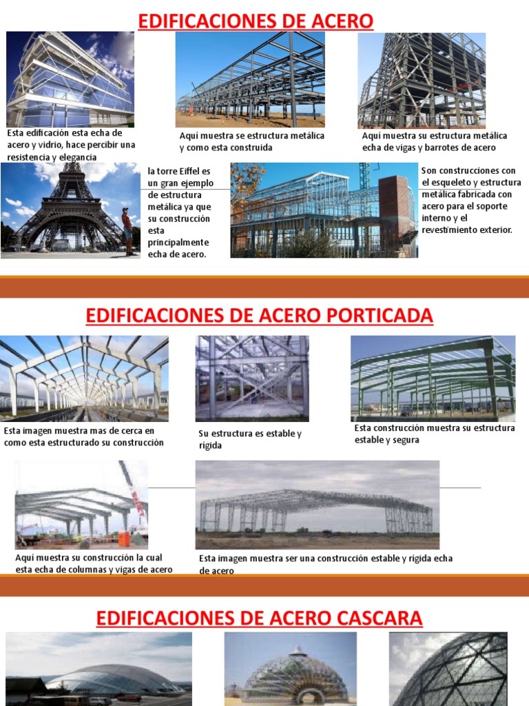 Edificaciones de Acero: Tipos y Ejemplos | PDF | Acero | Ingeniería estructural