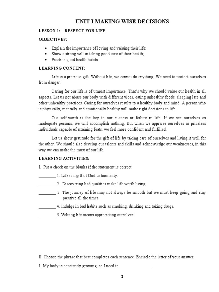 VALUES 6 Edited | PDF | Hope | Prayer