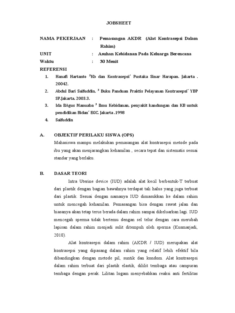 Jobsheet Konseling KB Print | PDF