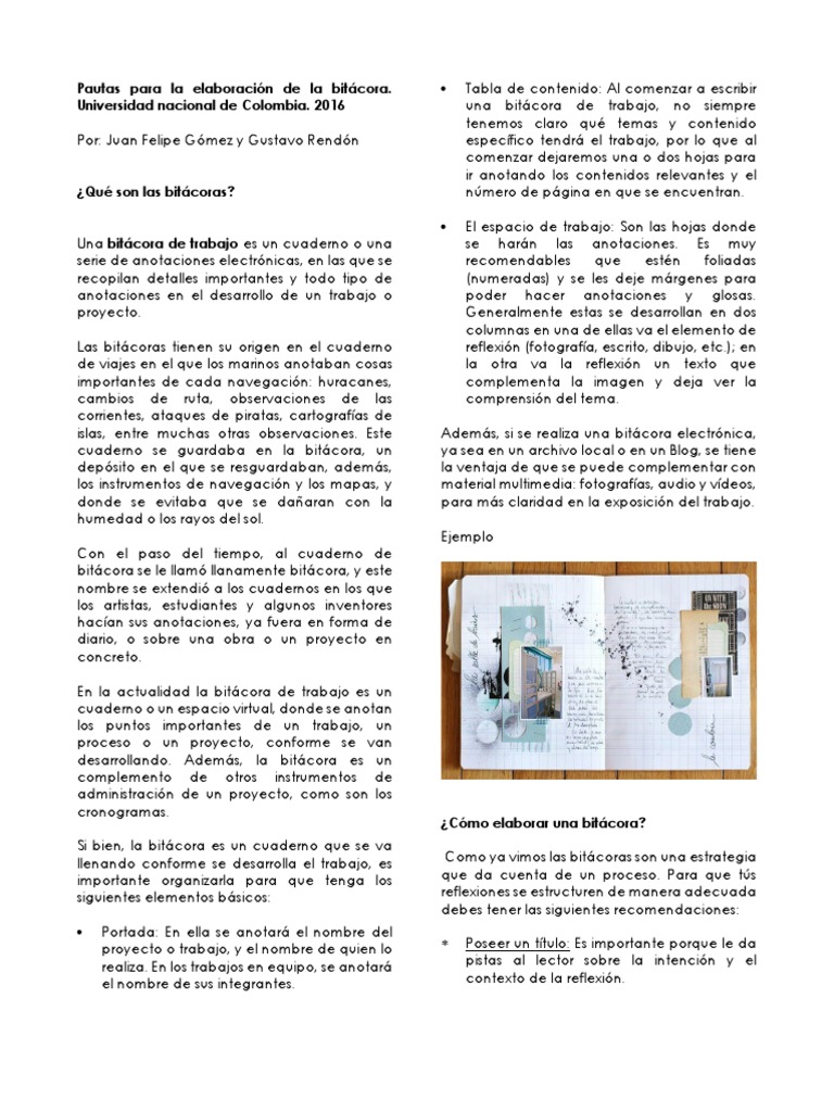 Anexo2. (GVA1) Cómo Elaborar Una Bitácora de Trabajo | PDF | Cuaderno ...