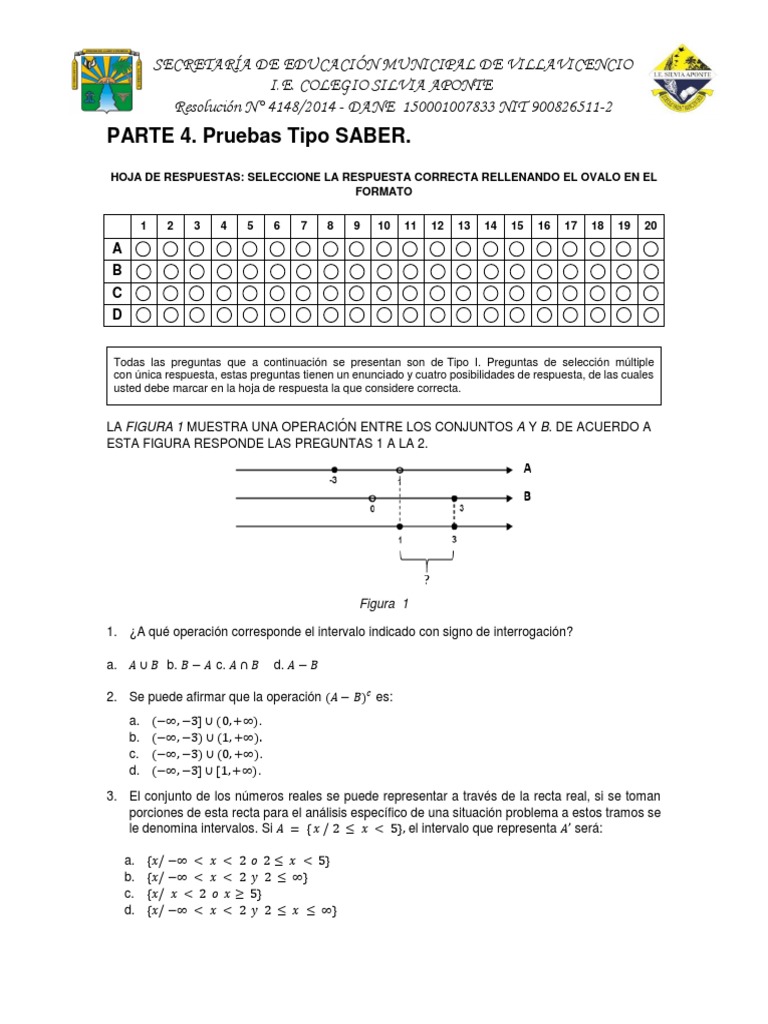 Prueba Saber | PDF | Intervalo (Matemáticas) | Número racional
