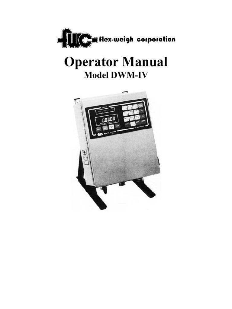 Operator Manual: Model DWM-IV | PDF | Relay | Computer Keyboard