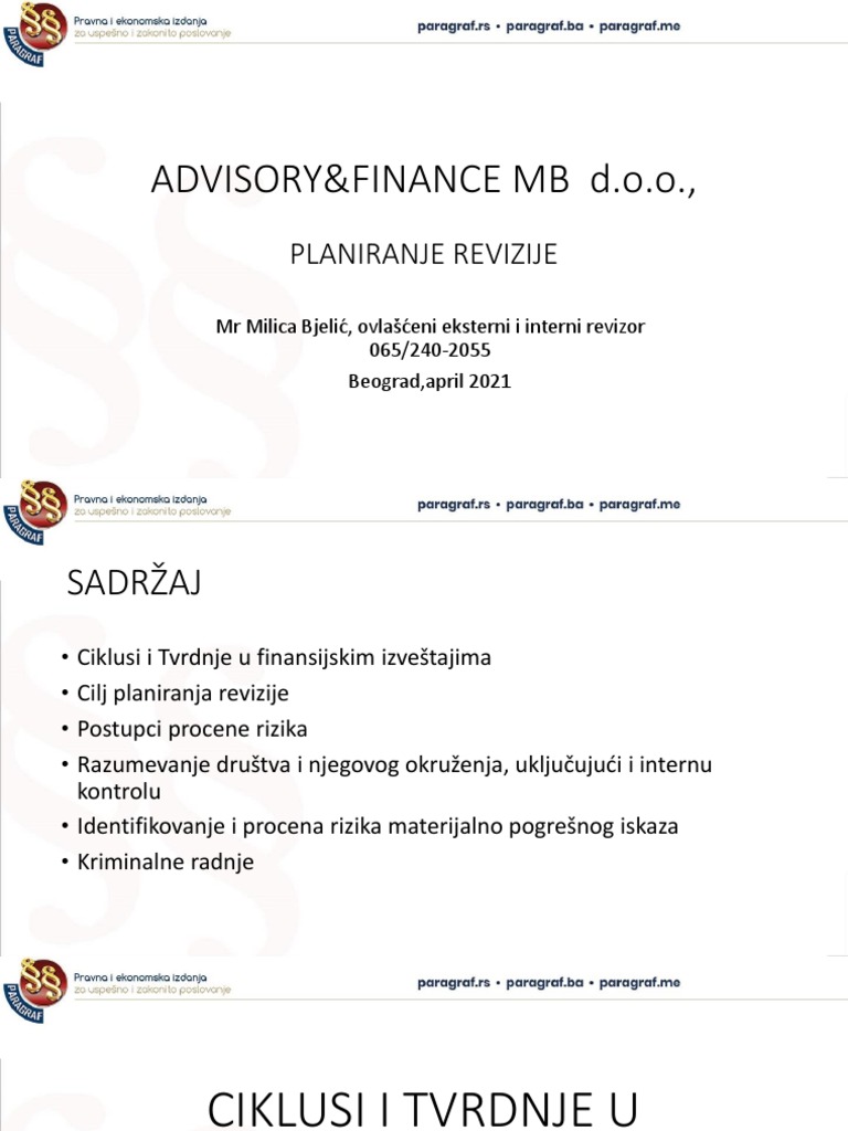 Planiranje Revizije | PDF