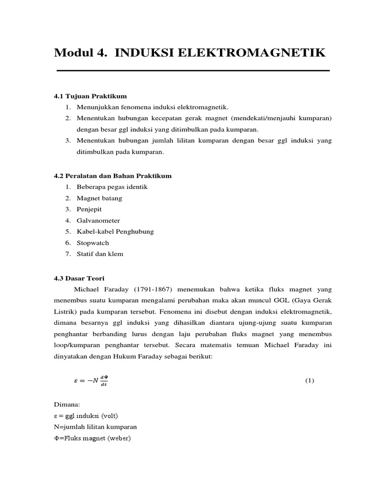 Modul 4. Induksi Elektromagnetik | PDF