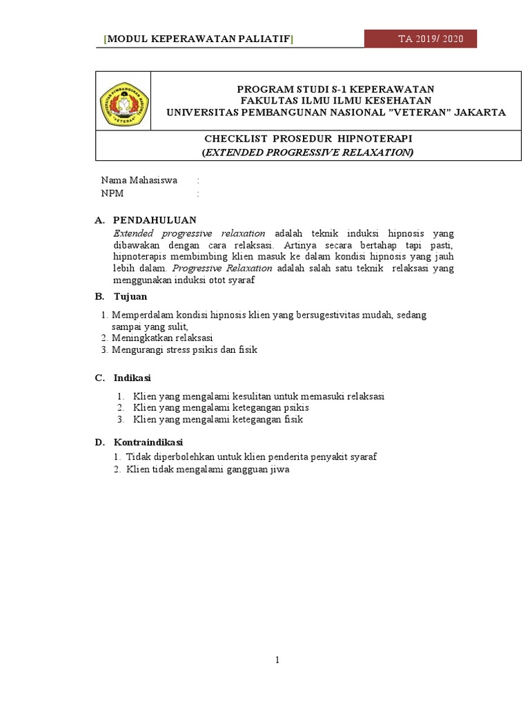 Prosedur Hipnoterapi Relaksasi | PDF | Pengembangan Diri | Kesehatan Holistik