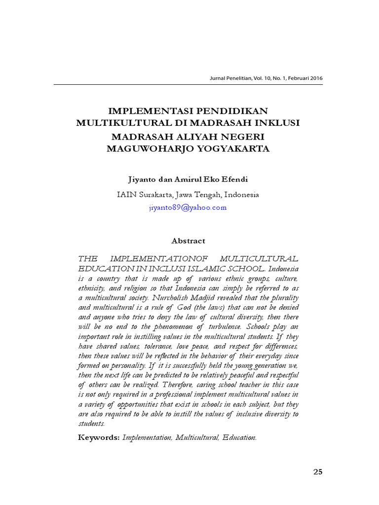 Implementasi Pendidikan Multikultural Di Madrasah | PDF | Kesehatan Holistik | Sains & Matematika