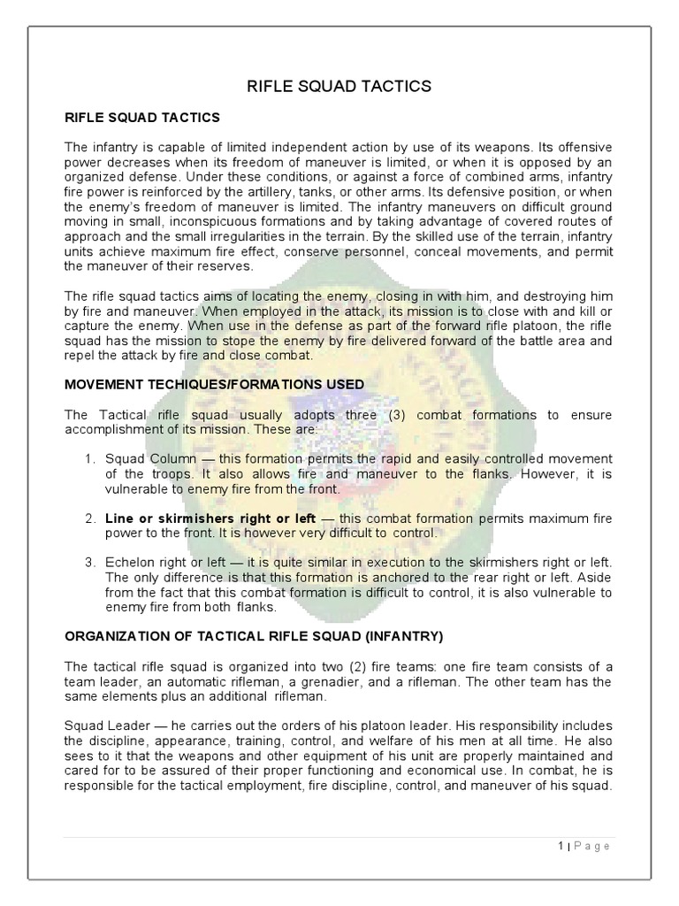 10) Rifle Squad Tactics | PDF | Maneuver Warfare | Military Tactics