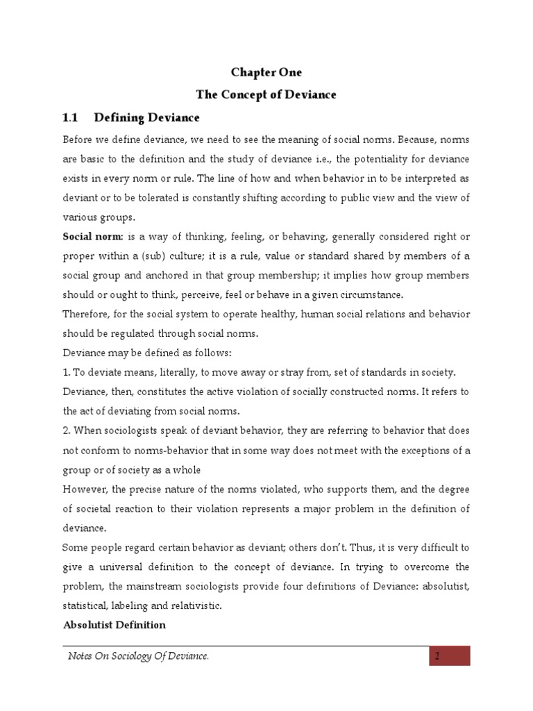 Sociology of Deviance | PDF | Deviance (Sociology) | Sociology
