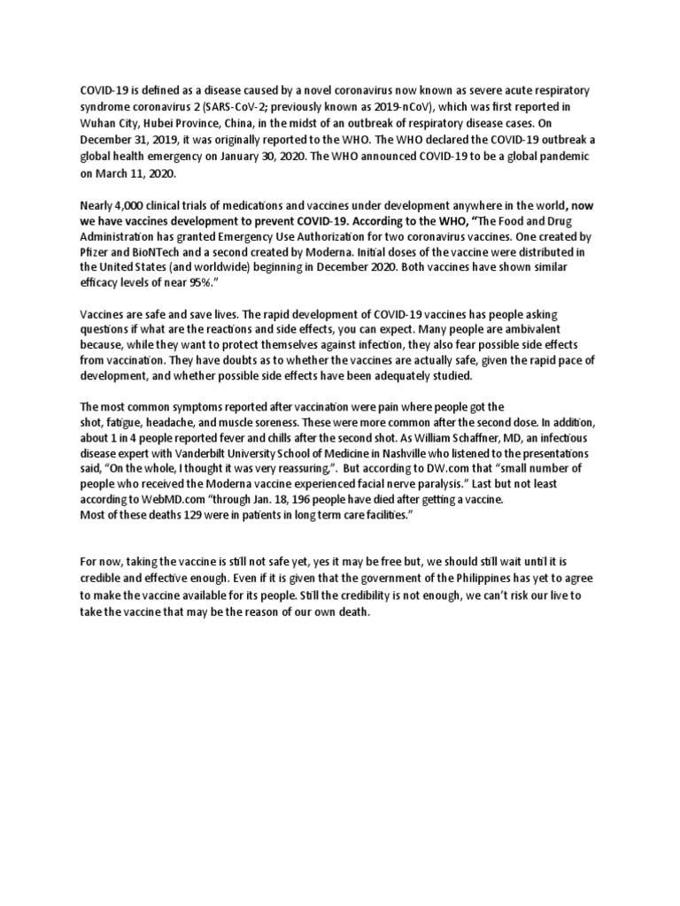 Persuasive Text About Covid 19 | PDF | Clinical Medicine | Medicine