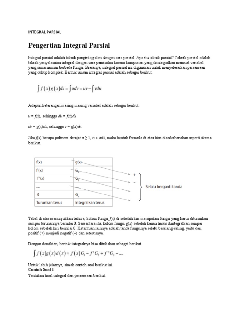 Integral Parsial | PDF | Metode & Bahan Ajar