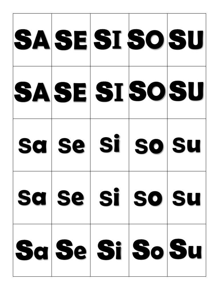 Actividades Con Sa Se Si So Su | PDF