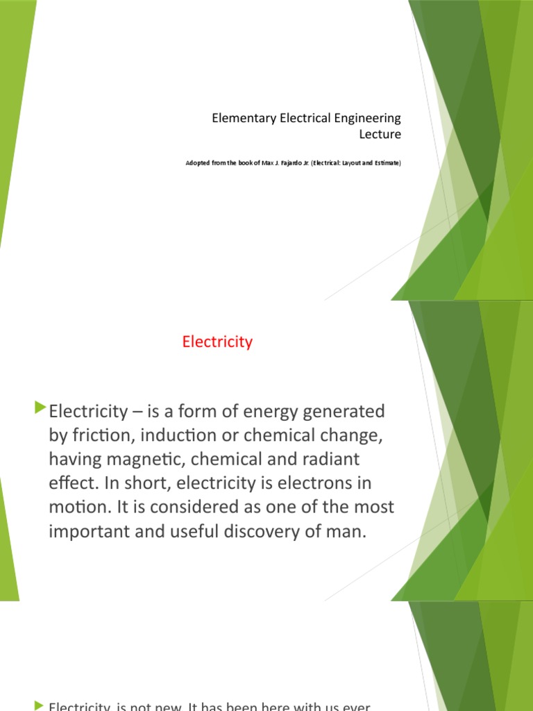 Elementary Electrical Engineering: Adopted From The Book of Max J ...