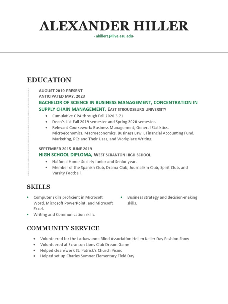 Alexander Hiller Resume | PDF