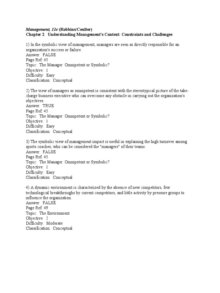 Chapter 2 Understanding Management's Context: Constraints and ...